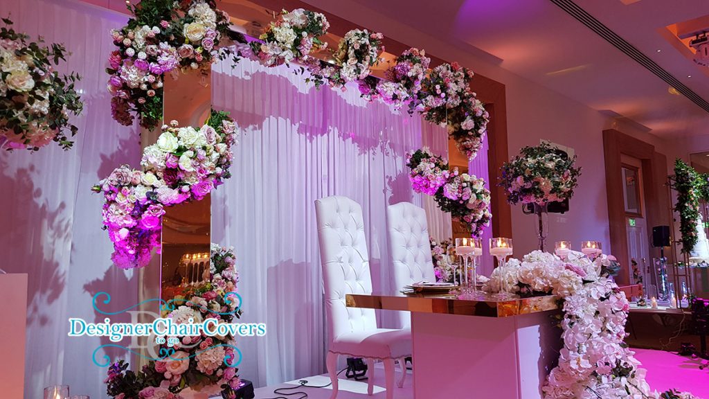 Mirrored Garland Backdrop - Designer Chair Covers To Go